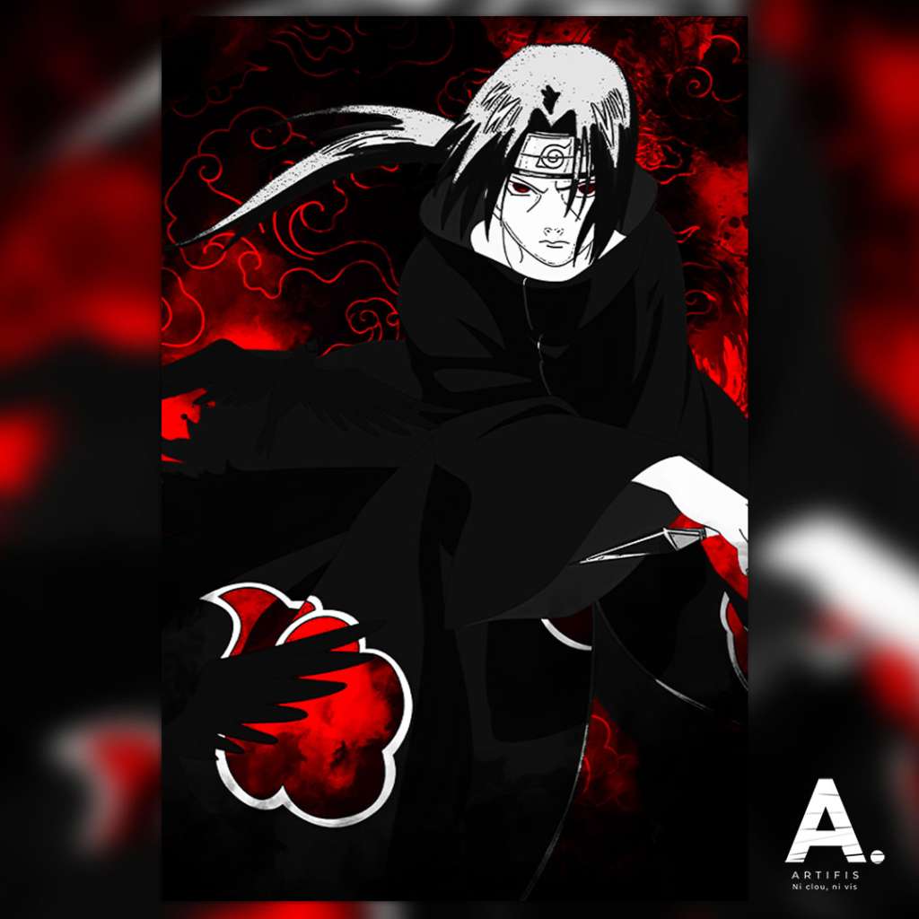 Tableau de décoration Akatsuki Itachi Uchiha Dark Mode ARTIFIS