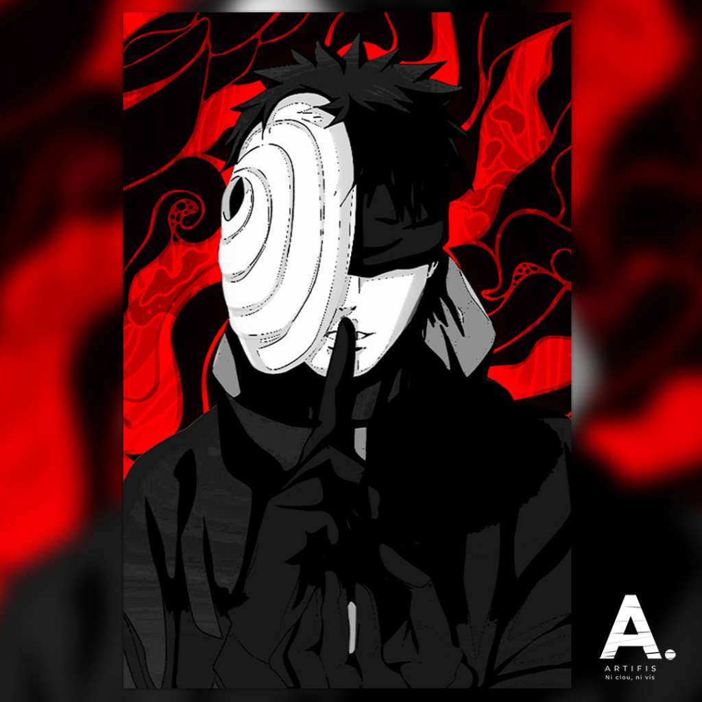 Tableau de décoration Akatsuki Obito Uchiha Dark Mode ARTIFIS